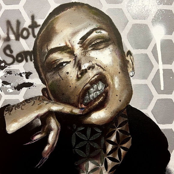 Arien Reed | Art | Estos Dientes Painting Of Latine Person With Metal ...